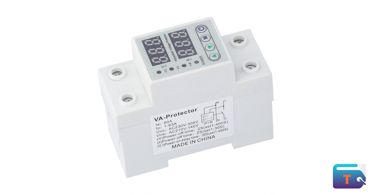 Adjustable voltage surge protector 63A 230VAC | TAKEYT | Online Shopping